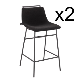 2er-Set Barhocker aus Mangoholz und Stahl, Fußstütze, 65 cm , Jaya | Maisons du Monde