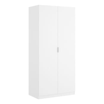 Holzkleiderschrank mit 2 Türen und 1 Regal, weiß Connect | Maisons du Monde