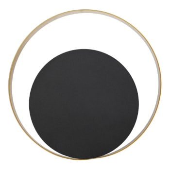 Applique nordica con 2 pezzi circolari bianchi e legno AURA | Maisons ...