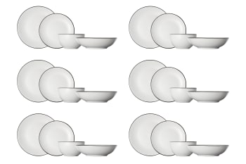 Tafelservice aus Steingut, grau, 18 telig VIVA | Maisons du Monde