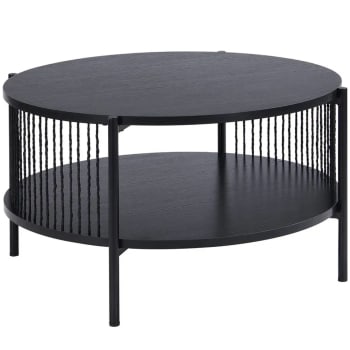 Table basse ronde style scandinave 80cm noire Liv | Maisons du Monde