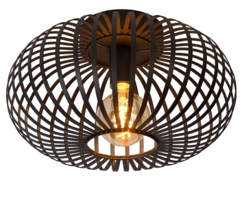 Deckenleuchte aus Mesh-Textil mit Diffusor, Schwarz, Ø50cm Mesh textil ...