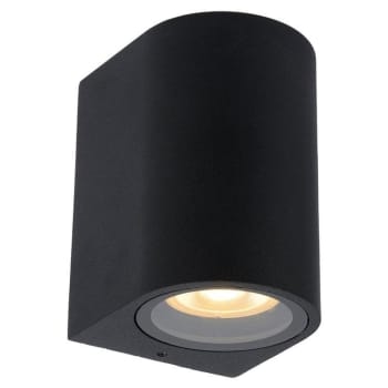 Außenwandleuchte aus schwarzem Metall mit 2 Lichtpunkten Asbol ...