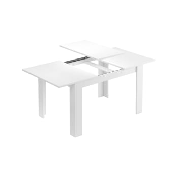Table à rallonge effet bois blanc brillant 51/237x90h78 cm Abicitren ...