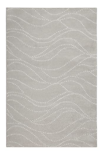Tapis plat velours ras à relief motif beige et gris 80x150 Selena | Maisons du Monde