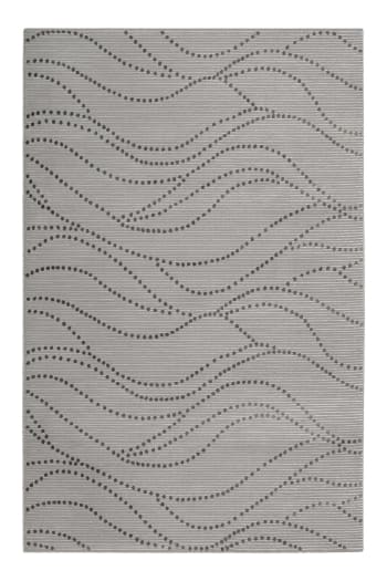 Tapis velours ras style vintage gris et beige à relief 80x150 Feel vintage | Maisons du Monde