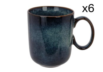 Lot de 6 mugs en grès bleu 40cl Aronal | Maisons du Monde