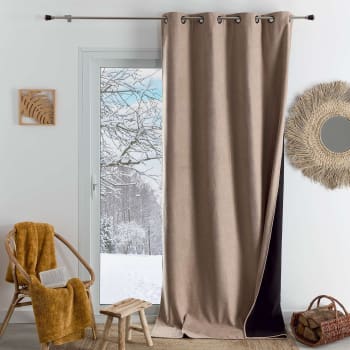 Rideau thermique aspect velours 140x260cm Naturel GALENA | Maisons du Monde