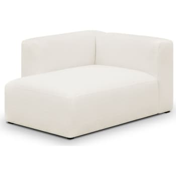 Méridienne droite pour canapé modulable tissu écru effet laine bouclée ...