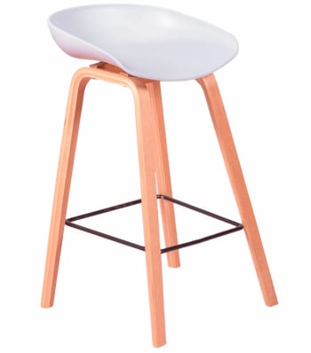 Sedia per isola centrale stile scandinavo bianca e quercia H66 Ice ...