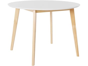 Table à manger ronde blanche 4 personnes D90 Spring | Maisons du Monde