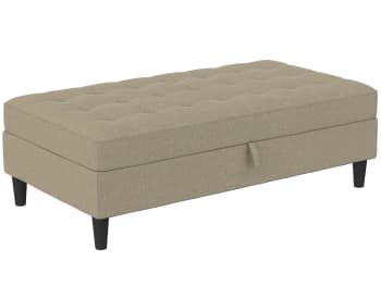 Pouf de rangement fabriqué en Italie en tissu chenille camel 85x45 cm ...