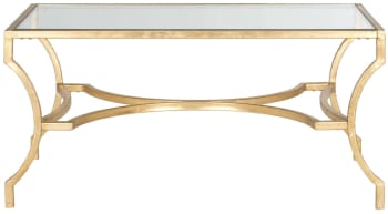Table Basse En Fer Verre Or 125 X 65 X 45 Cm Ferne Maisons Du Monde