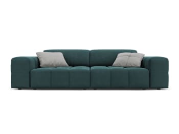 Divano 3 posti in velluto beige chiaro Luc | Maisons du Monde