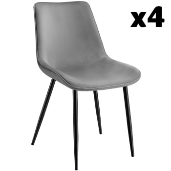 Set di 2 sedie con seduta in Velluto Colore grigio Tilde | Maisons du Monde