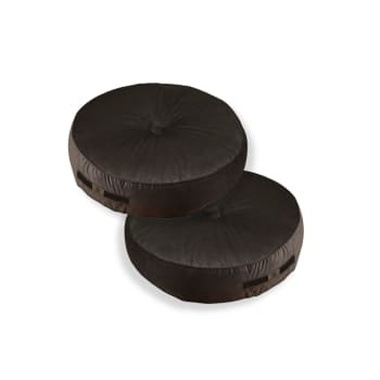 2er Set Poufs aus Samt 40 x 40 x 14 cm – Creme | Maisons du Monde