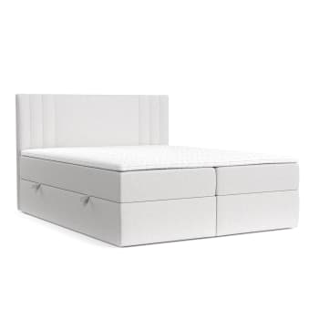 Boxspringbett mit Kopfteil aus Webstoff, 160x200 cm SPENCER MEGAN ...