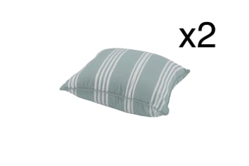 Pack da 2 cuscini decorativi 45x45 cm righe blu Deco | Maisons du Monde