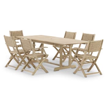 Set balcon table 40x40x45cm 2 fauteuils rotin synthétique Java light ...