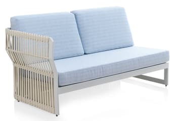 Sofá de aluminio y fibra sintética blanco con cojines azules Cires ...