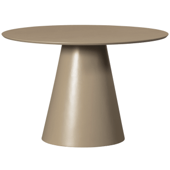 Table à manger 4 personnes ronde effet travertin - Beige Danli ...