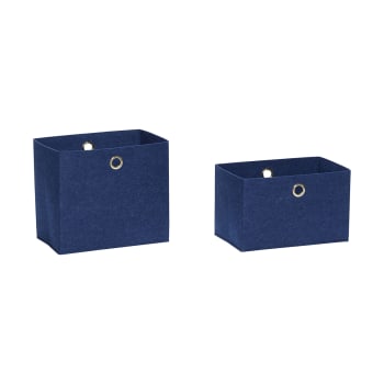 Set de 3 paniers fibre naturelle, bleu/naturel Anxo | Maisons du Monde