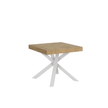 Table extensible 90x90/194 cm effet bois chêne nature Clerk | Maisons ...