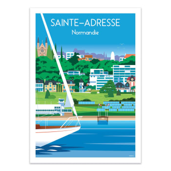 SAINT TROPEZ - RAPHAEL DELERUE - Affiche d'art 50 x 70 cm Raphael delerue | Maisons du Monde