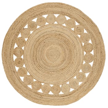 Alfombra, de yute, en color tonos en marrón, de 220x220x1cm | Maisons ...