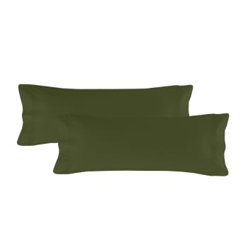 Funda de almohada 100% algodón verde oliva 45x125 cm (cama 105) Basic | Maisons du Monde