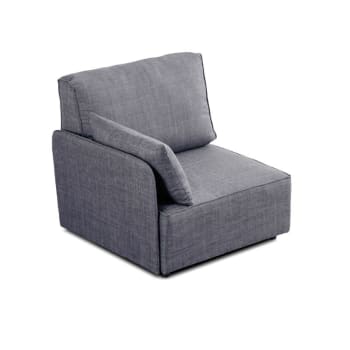 Sofá modular 4 plazas con 2 esquineros y 1 Puff Gris SOFA MODULAR ...