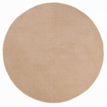 Tappeto rotondo in cotone riciclato verde con pompon D100 | Maisons du ...