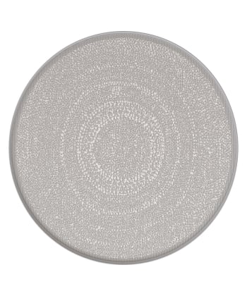 Tappeto Rotondo Interno Esterno Stile Etnico beige 120 x 120 cm Tribal ...