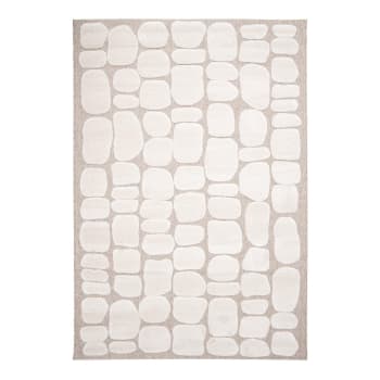 Alfombra lana marfil/marrón 185 x 275 Capri | Maisons du Monde