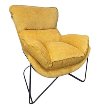 Sillón moderno bicolor en tejido teddy Rockwell | Maisons du Monde