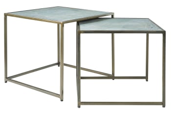 Set di 2 tavolini incastrabili in metallo | Maisons du Monde