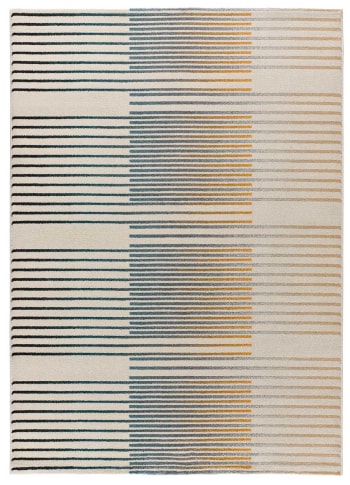 Tapis géométrique gris/noir/moutarde 140x200 cm Leo | Maisons du Monde