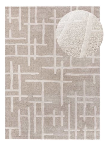 Tappeto da soggiorno beige crema efetto 3d morbido 160 x 220 cm LOTUS ...