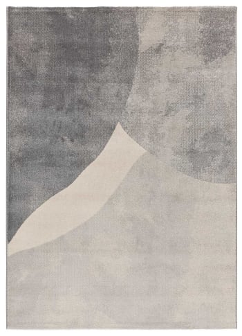 Tapis velours ras style vintage gris et beige à relief 80x150 Feel vintage | Maisons du Monde