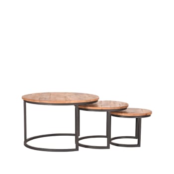 Couchtisch mit praktischem Ablageboden, D 80, H 42,5 cm, dunkelbraun ...