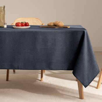 Mantel azul noche y dorado 145x350 | Maisons du Monde