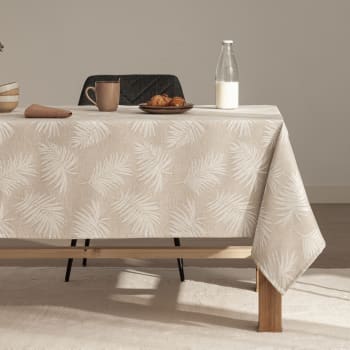 Nappe en 100% coton bio antitaches uni écru 140x140 cm Nature | Maisons ...
