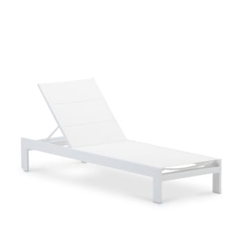 Pack da 2 lettini prendisole alti in alluminio bianco con ruote Tokyo ...