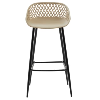 Barhocker im industrialen Stil verstellbar aus Holz natura SKELDE ...