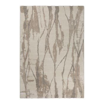 Tappeto da soggiorno beige crema efetto 3d morbido 160 x 220 cm LOTUS ...