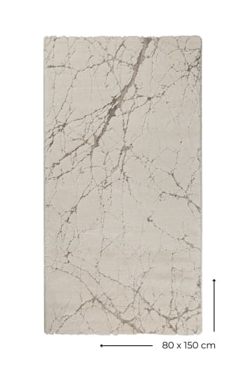 Tapis design pure laine et viscose tons de bruns à relief 80x150 ...