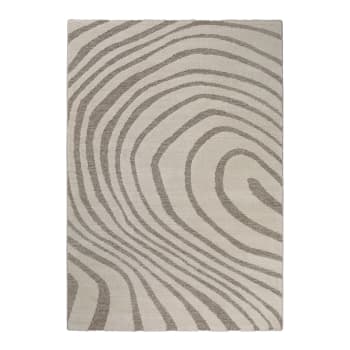 Tappeto da soggiorno beige crema efetto 3d morbido 160 x 220 cm LOTUS ...