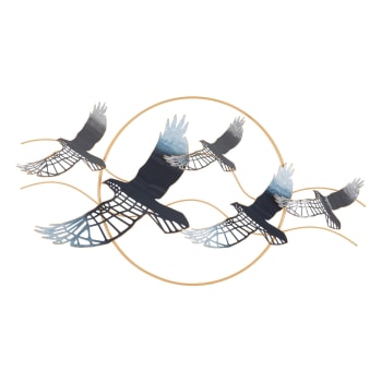 Déco murale oiseaux en métal multicolore 90,8x6,4x50,8 cm Bird ...