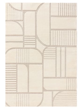 Tapis Scandinave Moderne Ivoire/Marron 200x275 Alma | Maisons du Monde