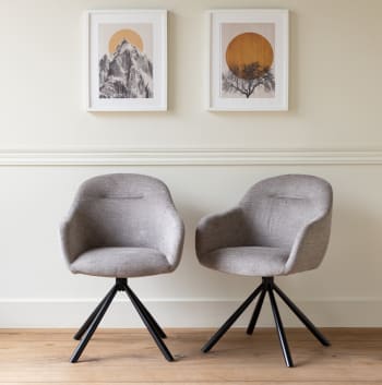 Divano 2 posti in tessuto tortora EMILY | Maisons du Monde